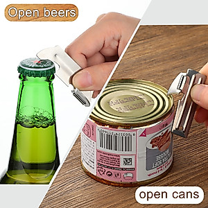 Military Can Openers with Key Ring, 2 Styles Stainless Steel Camping Can Opener Military Can Openers Portable Can Opener for Travel, Camping (12 Pieces)