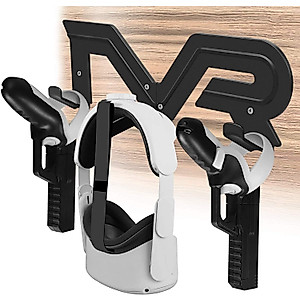 VR Headset Wall Mount Storage Stand Hook for Oculus Quest 2,Rift-S,HTC Vive,Vive Pro,Playstation VR,Valve Index,Vive Cosmos and Mixed Reality Headsets (Black)