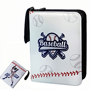 Baseball Card Sleeves 3 Ring Binder.4 Pocket Card Binder,Card Collection Binder for TGG, Basketball Card Binder,Sport Card Binder Storage Collection Protector—Whit