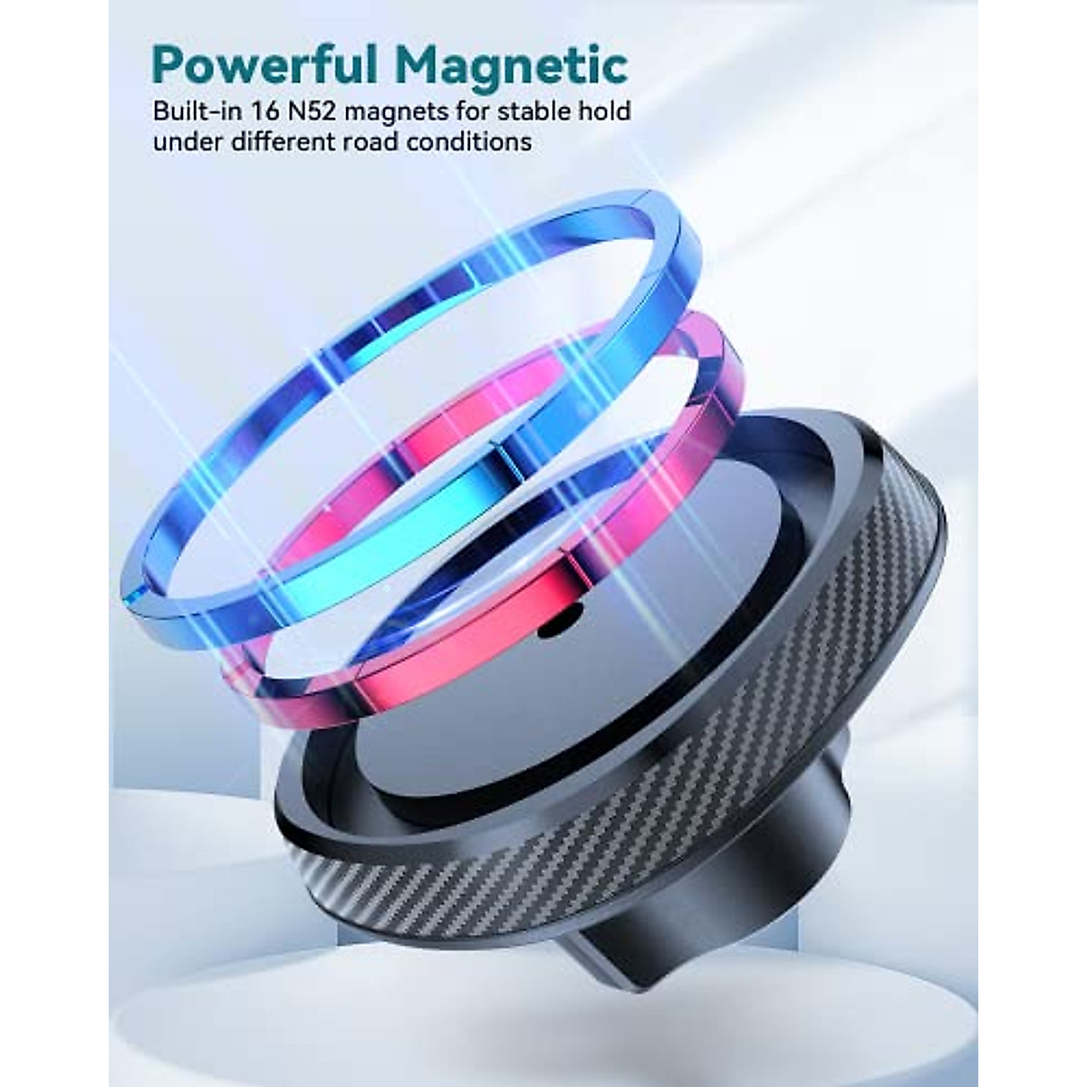 EXELIQ Magnetic Cup Holder Phone Mount for Magsafe, [Powerful Magnet] Flexible Tri-Pivot Cup Phone Holder for Car, Tesla, Truck, SUVs, Compatible with iPhone 14 13 12, Samsung and All Phones