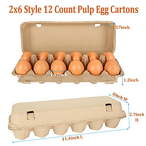 Acrux7 21 Pack Egg Cartons Holds Up to 12 Count Eggs, 1 Dozen Blank Natural Paper Pulp Egg Cartons with Stickers, Reusable Sturdy Design Cardboard Egg Cartons for Kitchen, Farmhouse, Market (3 Color)