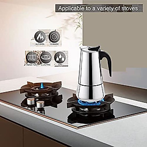 JBISJQLJ Stovetop Espresso Maker,Moka Pot, 12 Cups Italian Coffee Maker,Stainless Steel Portable Cafe Percolator Maker Coffee Pot (12 cups)