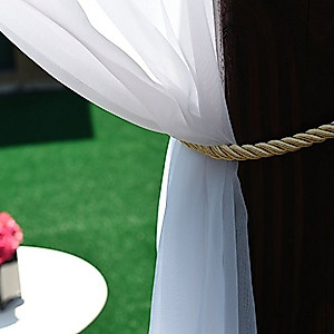 NICETOWN White Sheer Outdoor Curtain for Patio Waterproof, Elegant Tab Top Waterproof Indoor Outdoor Curtain for Porch/Pergola (1 Panel, W54 x L84, White)