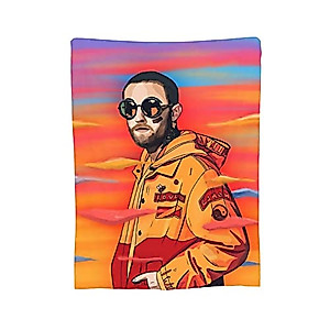 PYOWlljj M-ac Rapper Miller Super Soft Micro Fleece Blanket Home Decoration Warm Flannel Blanket 50 inch x40 inch , Black