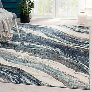 LUXE WEAVERS Lagos Collection 7983 Blue 6x9 Art Deco Area Rug
