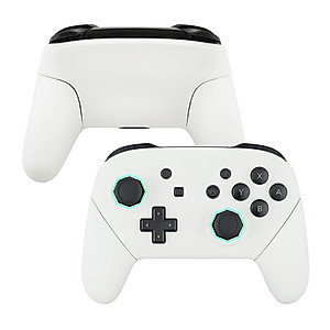 eXtremeRate White Octagonal Gated Sticks Faceplate Backplate Handles Cover, DIY Replacement Hand Grip Housing Shell for Nintendo Switch Pro Controller- Controller NOT Included