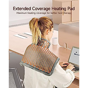 Heating Pad for Neck and Shoulder, Weighted Comfort for Neck Shoulder Pain Relief, 3 Heat Settings, Auto-Off, Gifts for Women, Men, Mom, Dad, Extra-Large 24x17"