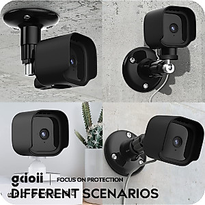 Blink Mini Wall Mount Bracket with Protective Case，Weather Proof 360 Degree Protective Adjustable Indoor/Outdoor Small Mount(1 Pack Black，Camera not Included)