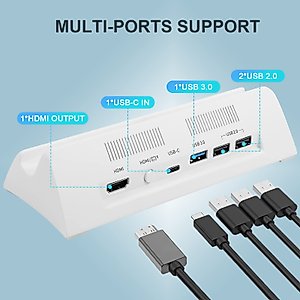 KEKUCULL TV Docking Station for Switch and Switch OLED,Switch Docking Station with 4K/1080P HDMI Adapter and USB 3.0 Port,Replacement for Official Switch Dock(White)