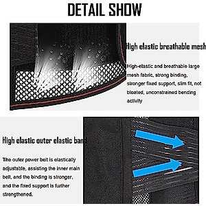 Orthopedic Tourmaline Self-Heating Magnetic Steel Bone Waist Belt Men Women Lumbar Support Back Brace Belt with 3pcs Pad,Black 2023,L