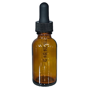 (Pack of 108) 1 oz. Amber Boston Round with Black Graduated Glass Dropper
