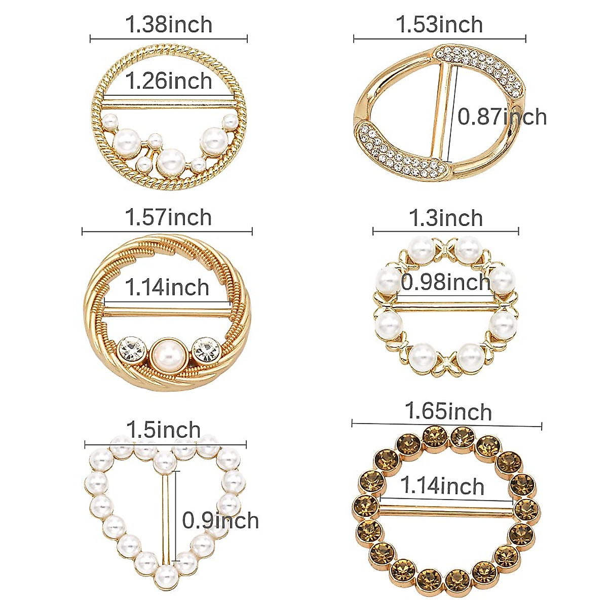 iminoo Scarf Ring Clip Shirt Clip T-Shirt Tie Ring Clips for Women and Slide Tshirt Twist Knot Clip Buckle Circle Clothing Ring Wrap Holder (Multicolor 6)