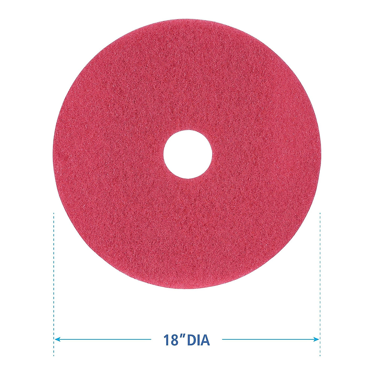 Boardwalk Buffing Floor Pads, 18" Diameter, Red, 5/Carton
