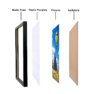 Mxtallup 14x24 Picture Frame Solid Wood 14x24 Poster Frame for Wall 14x24 Photo Frames Family Black (T22B1424)