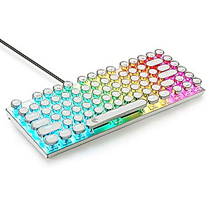 E-YOOSO Z-14 Mechanical Gaming Keyboard 104 Key, Red Switch Full-Size Computer Keyboards, Solid Yellow Backlit Mechanical Keyboard for PC Gamer, Black (Z-88 RedW)