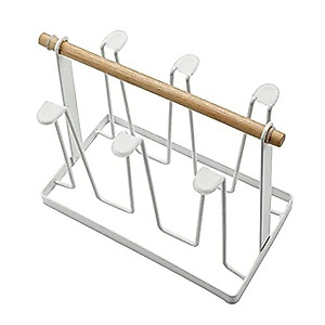 XWOZYDR Vintage Wrought Iron Cup Holder Coffee Mug Glass Bottle Hanger Drying Display Rack Drainer Storage Organizer Stand (Color : OneColor)