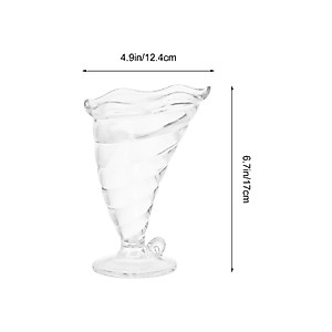 TOYANDONA Clear Container Footed Dessert Cup Crystal Tall Ice Cream Cup Clear Custard Cup Decorative Trifle Bowl for Parfait Sundae Fruit Snack Cocktail Condiment Serveware 340ml Clear Tumbler