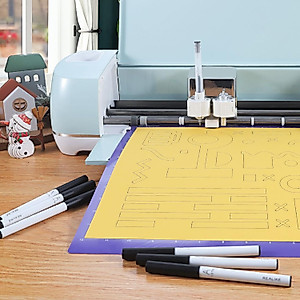 REALIKE Variety Pens for Cricut Maker 3/Maker/Explore 3/Air 2/Air,Black Pens Set of 7Pack Include Fine Point Pen,Glitter Gel, Marker, Calligraphy Writing Drawing Pens Compatible with Cricut