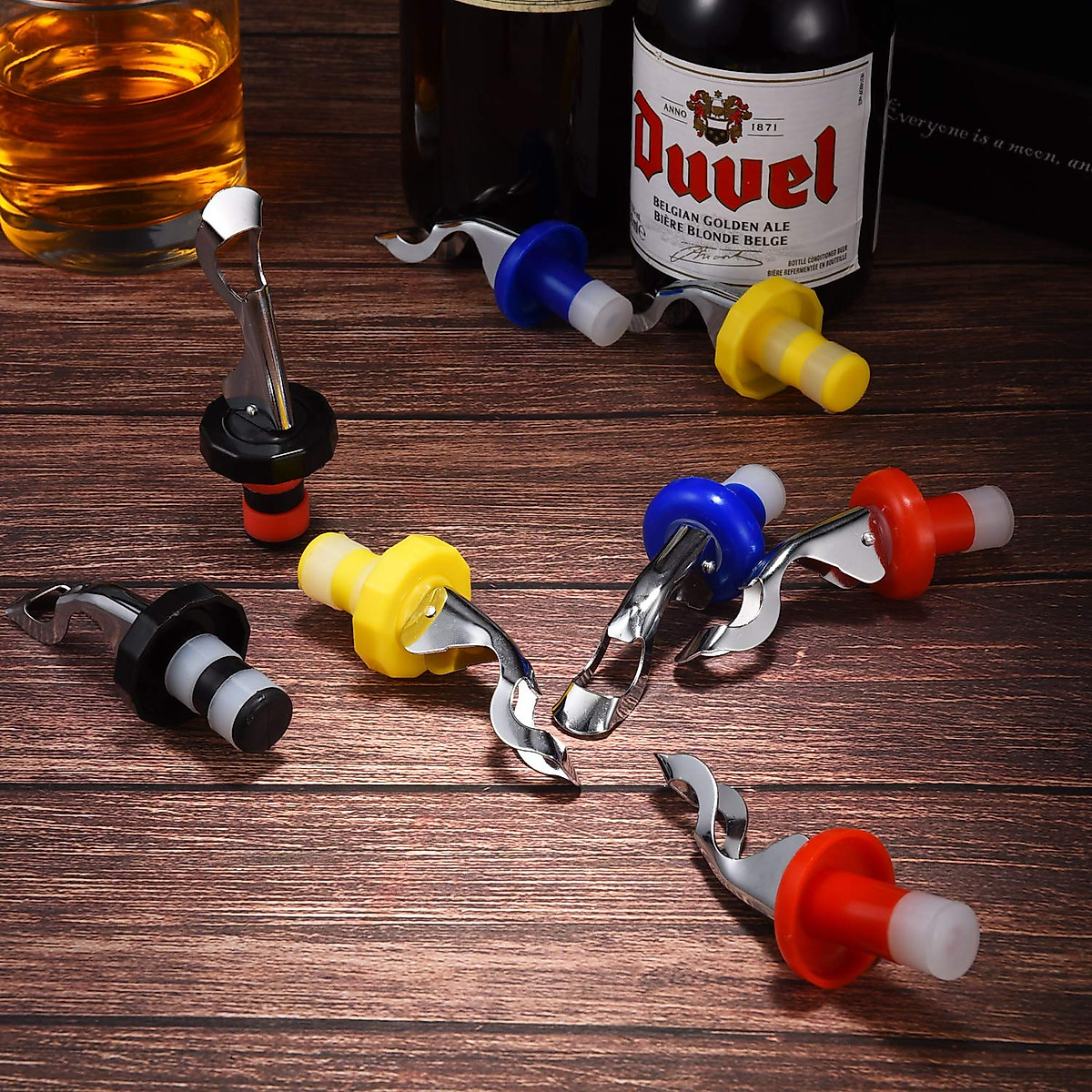 10 Pieces Silicone Wine Stoppers Expanding Manual Beverage Bottle Plug Reusable Leakproof Wine Bottle Airtight Seal Cork