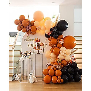 Double Stuffed Orange Apricot Black Balloon Garland Arch Kit-Orange, Apricot, Black Balloons For Baby Shower, Birthday Party, Bridal Shower, Celebrations