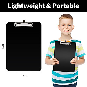 Sooez Plastic Clipboard with Pen Holder, [10% Thicker] Clip Boards 8.5x11 with Low Profile Clip, Cute Hanging Clipboard, Standard Letter A4 Size for Women Teacher, Office & School Supplies, Neno Pink