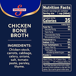 Swanson Chicken Bone Broth, 32 Ounce Resealable Carton