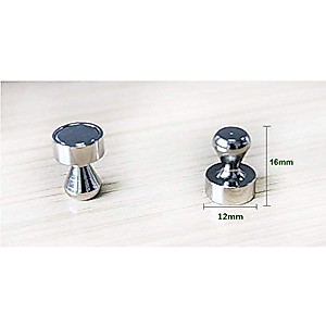 Brute Magnetics 12Pcs Brushed Nickel Magnetic Push Pins, Classroom Decor, Fridge Magnets, Locker Magnets, Magnetic Thumb Tacks for Kitchen, Office, School, Whiteboard, Neodymium Magnet