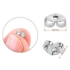 SANNIX 30pcs/15 Pairs 925 Sterling Silver Earring Backs Replacement Secure Ear Lockings