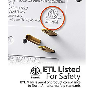 Fosmon 6 Outlet Surge Protector 1200 Joules with 2 USB Ports Charger (3.1A), Multi Plug Outlet Extender 1875 Watt, 3-Prong Grounded Wall Tap Adapter (2 Pack)