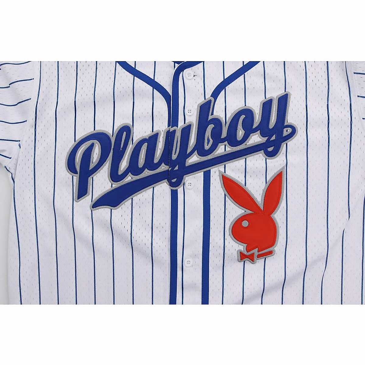 Playboy SO Cal Mesh Button Down Jersey White/Blue