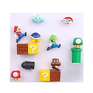 14 Pack Mario Fridge Magnets for Kids Decorative Refrigerator Locker Magnets Kitchen School Office Fun Decoration