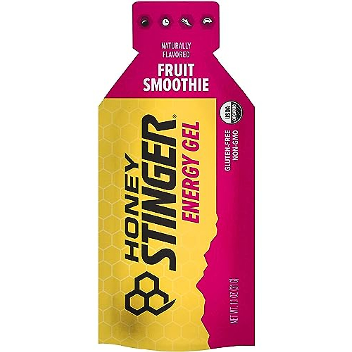 Honey Stinger Organic Fruit Smoothie Energy Gel | Gluten Free & Caffeine Free | For Exercise, Running and Performance | Sports Nutrition for Home & Gym, Pre and Mid Workout | 24 Pack, 26.4 Ounce