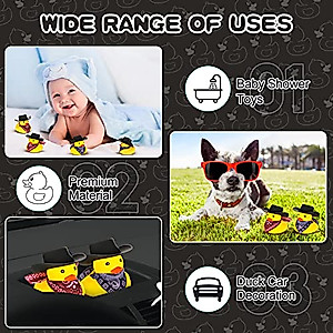 Set of 24 Cowboy Rubber Duck with Hat and Scarf, Mini Rubber Duckies Bath Party Toys Bathtub Toys Shower Birthday Swimming Party Favor, 2 Styles (Black)