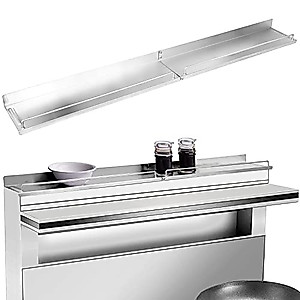 Flaovoth Shelf for Stove Top, 30’’ Shelf for Kitchen Stove Stainless Steel Over the Stove Spice Rack with Rail to Prevent Falling, Non Magnetic