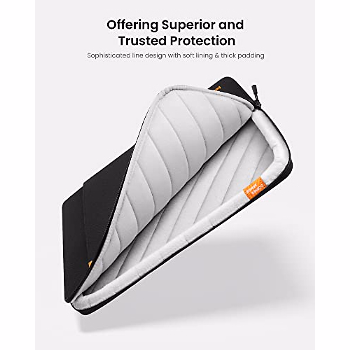 Tomtoc 360 Protective Laptop Sleeve for 11.6-inch Convertible Chromebook, Water-Resistant Shockproof Case with Accessory Pouch, Black