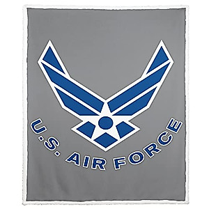 HommomH Air Force Sherpa Blanket 60"x 80" US Air Force Blankets Super Soft Fuzzy Thick Warm Fleece Throw for Man Bed Couch