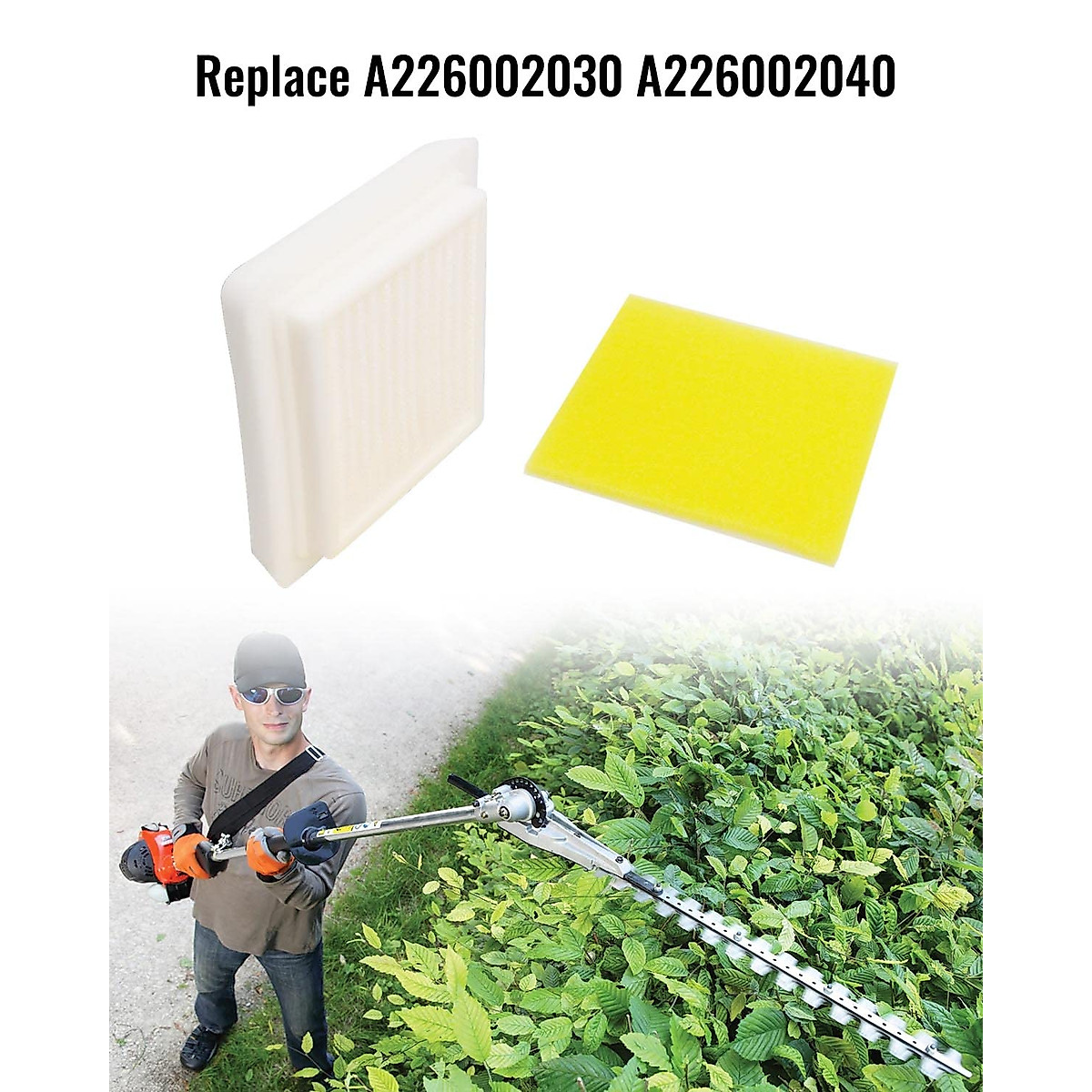 NTSUMI Air Filter Replace A226002030 A226002040 Fit for Echo Shindaiwa PE-2620 PE-2620S PB-2620 SRM-2620 AH262 AHS262 BRD-2620 C262 Lawn Mower With Fuel Filter Line Spark Plug, 7 Pack Kit