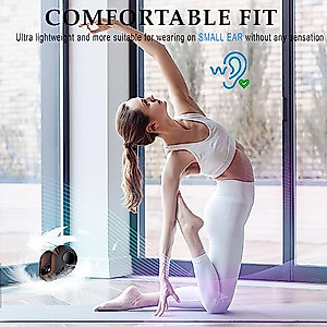 Mudtun Bone Conduction Earbuds for Small Ear Canals Open Ear Headphones Wireless Bluetooth IPX5 Waterproof Mini Light-Weight Workout Cycling Running Headphones with Charging Case Purple