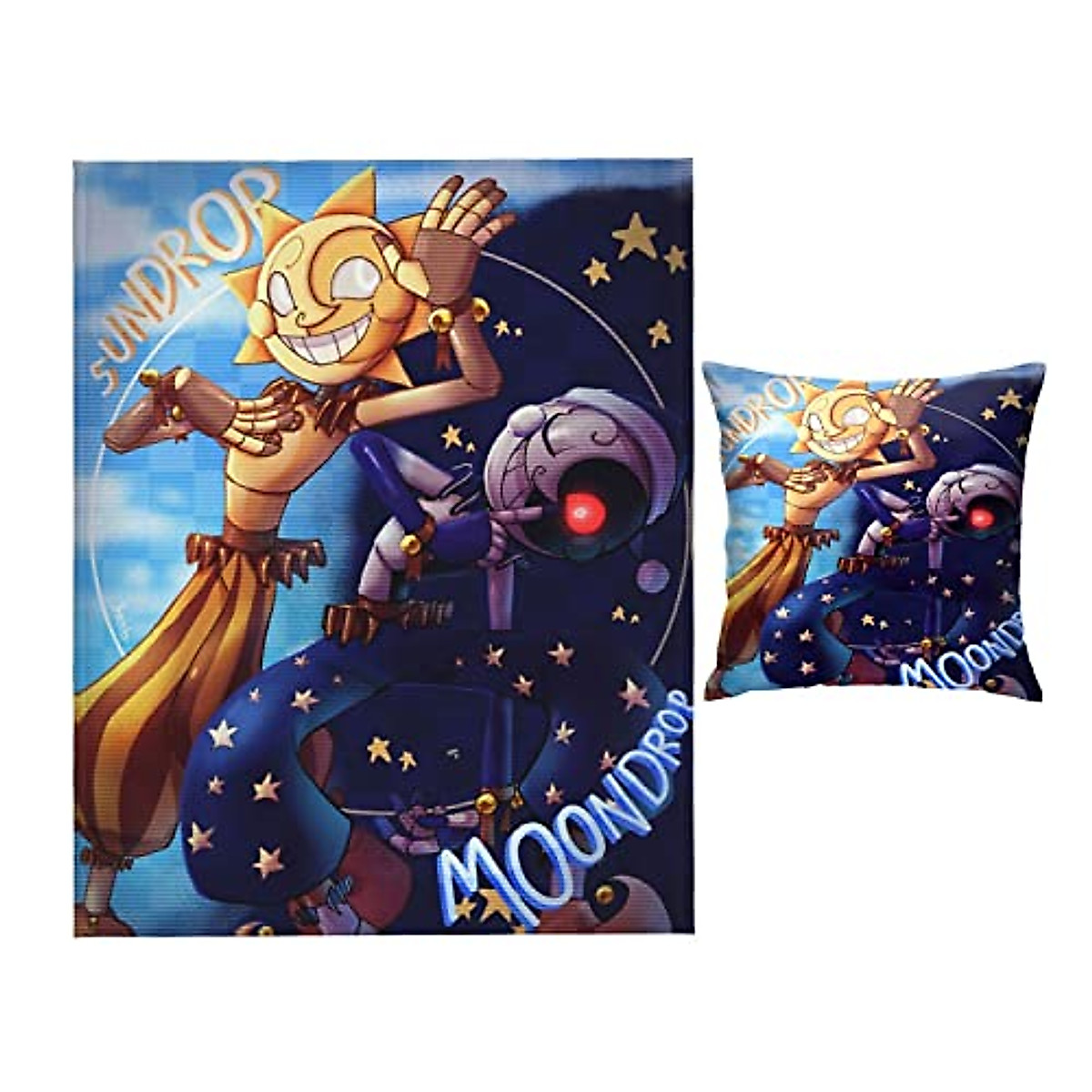 AEROSDEITH Sundrop Moondrop Plush Fuzzy Cozy Soft Blankets with Pillowcase Cover for Sofa Bed Throws Soft Plush Warm Sofa Bed Blanket All Season, One Size, Black 4