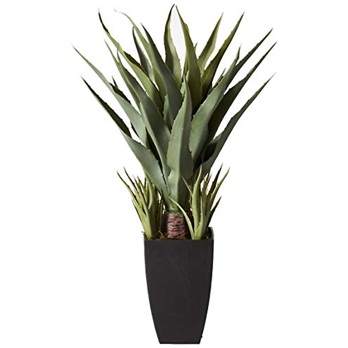 Nearly Natural 30in. Agave Artificial Plant with Black Planter, Green