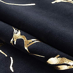 DUHOME Black Accent Chair Velvet Vanity Chair Lliving Room Chairs Desk Chair with Golden Legs Mid-Back 1 pcs