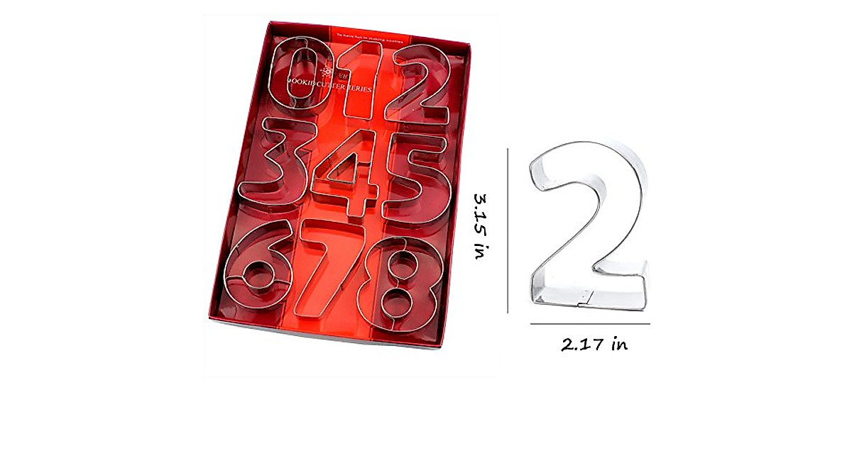 Large Number Cookie Cutters 9pcs Set - Perfect for Baking & Kids Fun
