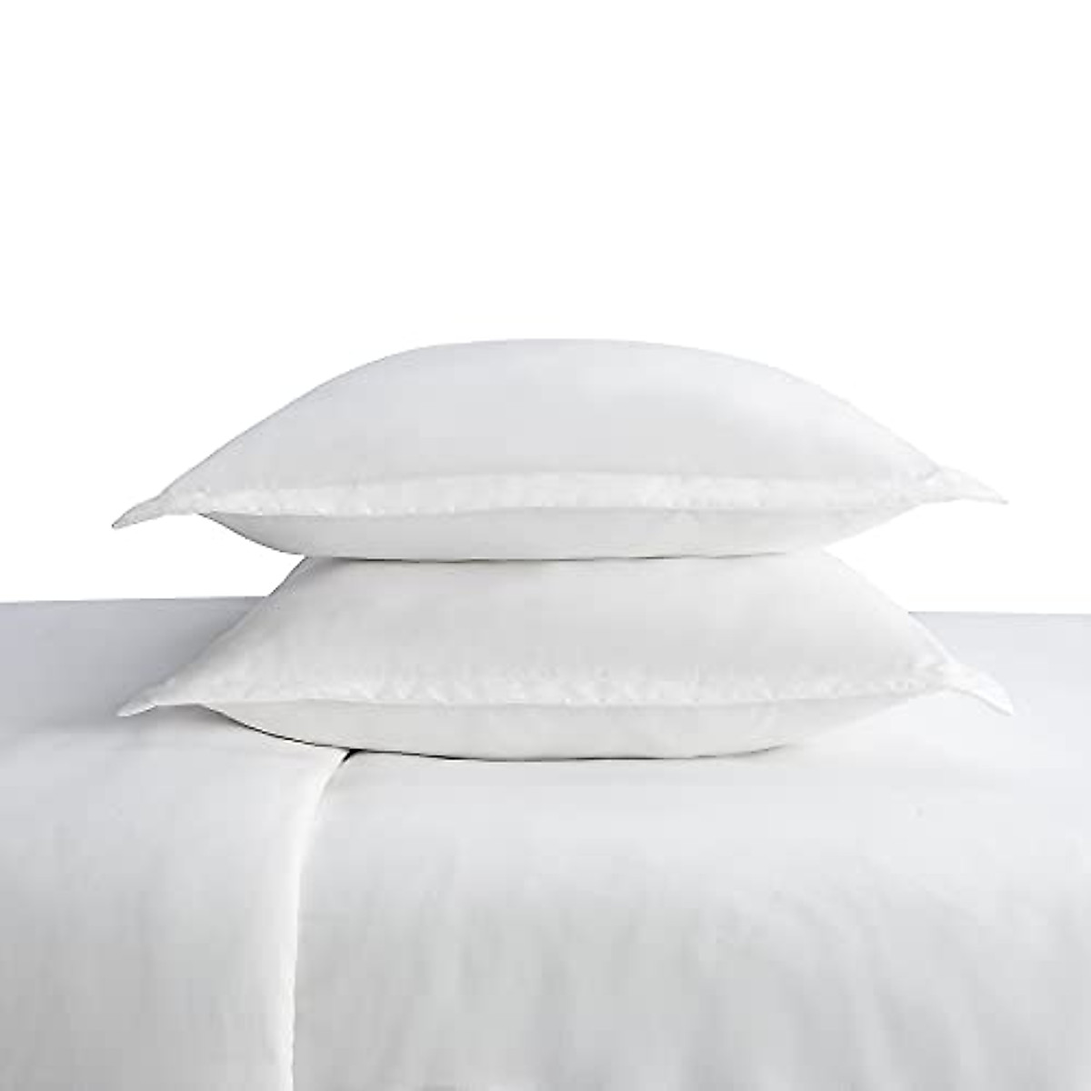 SERTA Simply Clean Ultra Soft Hypoallergenic Stain Resistant 3 Piece Solid Duvet Cover Set, White, King