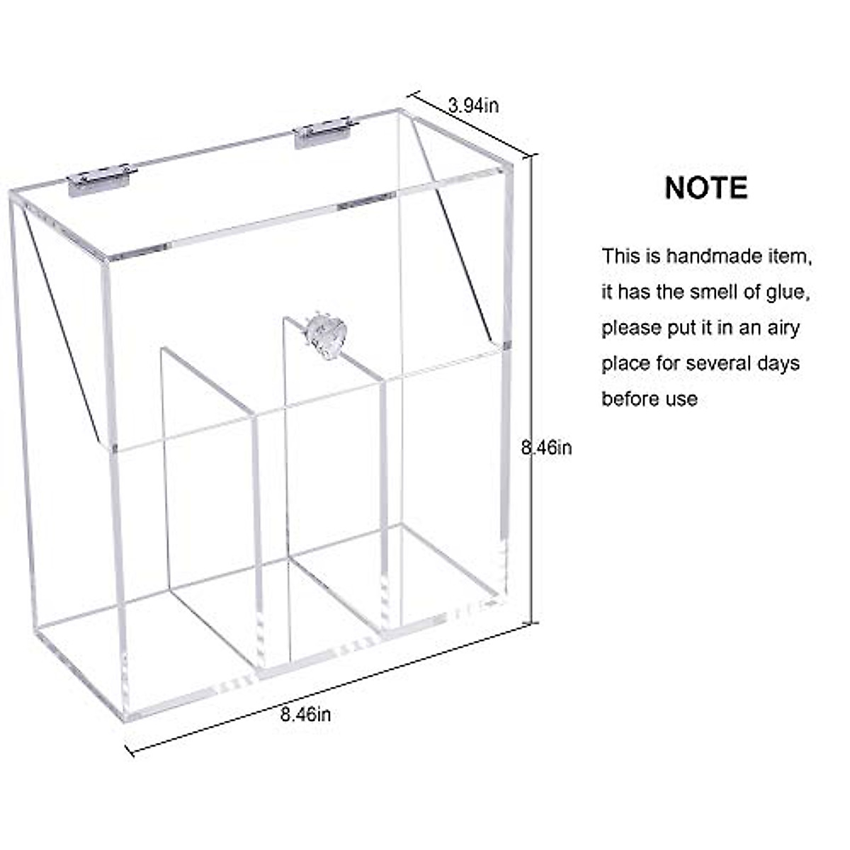FOOCORDDY Covered Makeup Brush Holder with Dustproof Lid, Large Capacity Acrylic Clear Cosmetic Brush Storage Organizer for Vanity