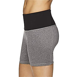 Reebok Womens Fitted Highrise Athletic Compression Shorts, Grey, Small