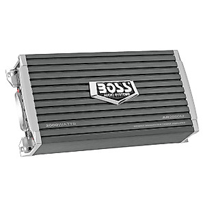 BOSS Audio Systems AR2000M Monoblock Car Amplifier - 2000 Watts, 2-4 Ohm Stable, Class A-B, Mosfet Power Supply, Gray
