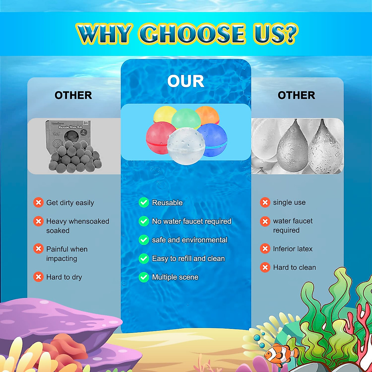 Self Sealing Reusable Water Balloons 15PCS Magnetic Water Balloons Quick Filling Water Balls Toys Silicone Water Splash Ball Water Bomb Cool Toys,Summer Pool Beach Outdoor Toys For Kids Ages 3 4 8 12+