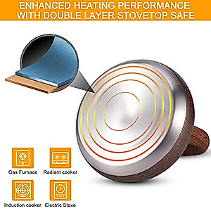 Tea Kettle, 2.5 Liter Loud Stovetop Whistling Teakettle with Cool Grip Ergonomic Handle Food Grade Stainless Steel Teapot for Tea, Coffee, Milk Marbling Brown