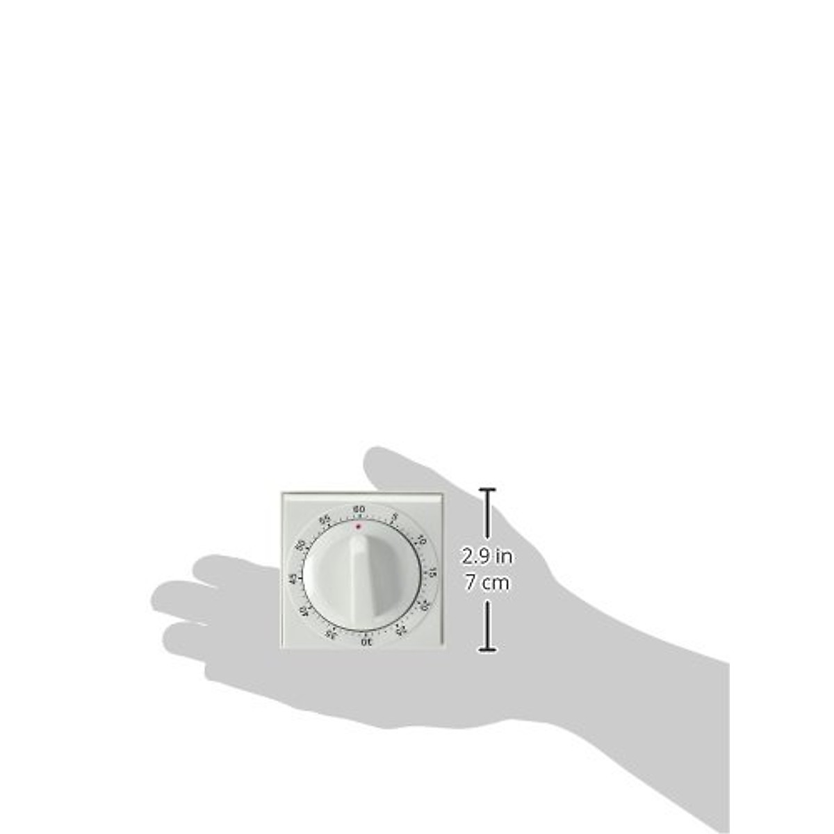 Fox Run Square Timer, 2 x 2.75 x 3 inches, White