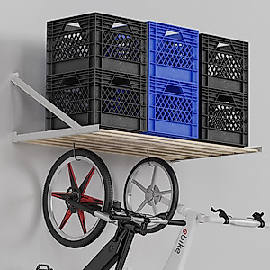 Yingsi-fty 4 Feet Garage Shelving Wall,White Universal Garage Storage Kit,Garage Wall Mounted Shelving System for Garage/Laundry/Kitchen/Hut (4-ft Length x 20-in Depth)